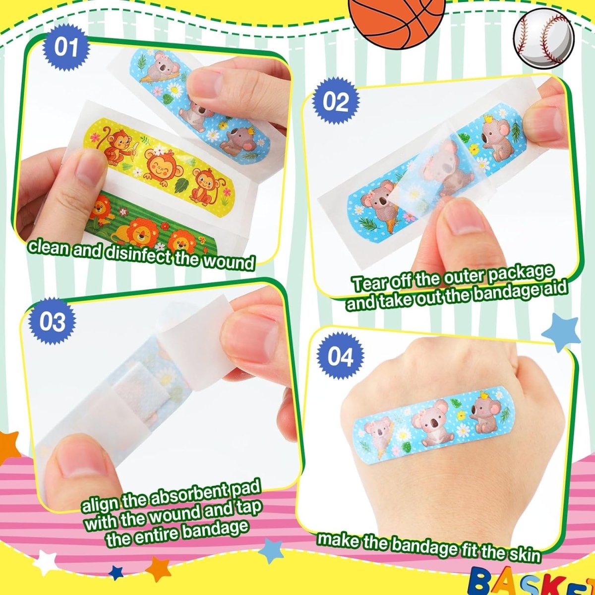 Kids Bandage – Colorful, Cute and Waterproof – USA Apteka