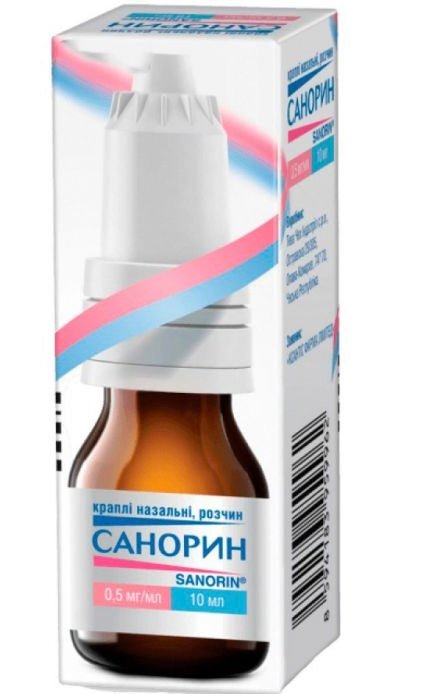 Sanorin nasal drops for kids 0.5 mg/ml 10 ml – USA Apteka